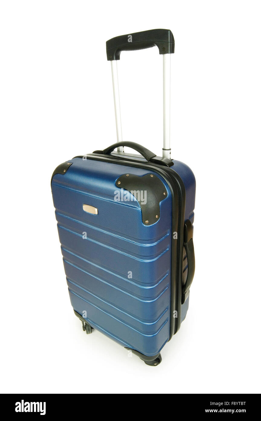 Blue case isolated on the white background Stock Photo - Alamy
