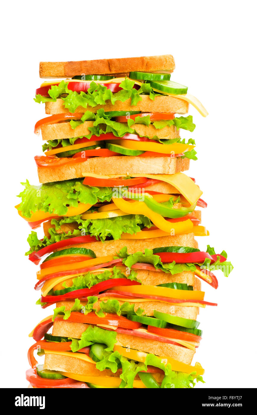 Giant sandwich isolated on the white background Stock Photo - Alamy