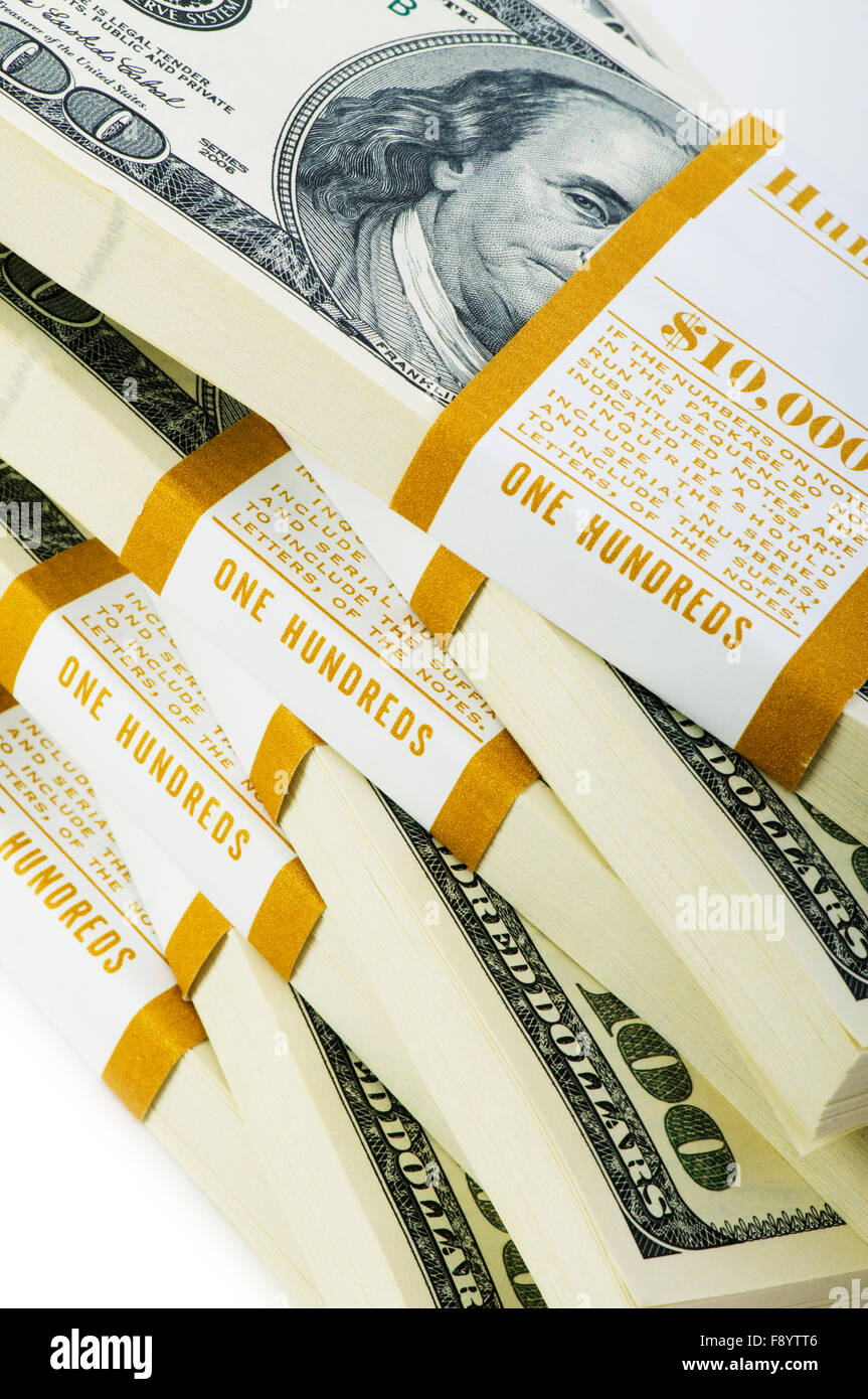 Close up of dollar stacks Stock Photo - Alamy