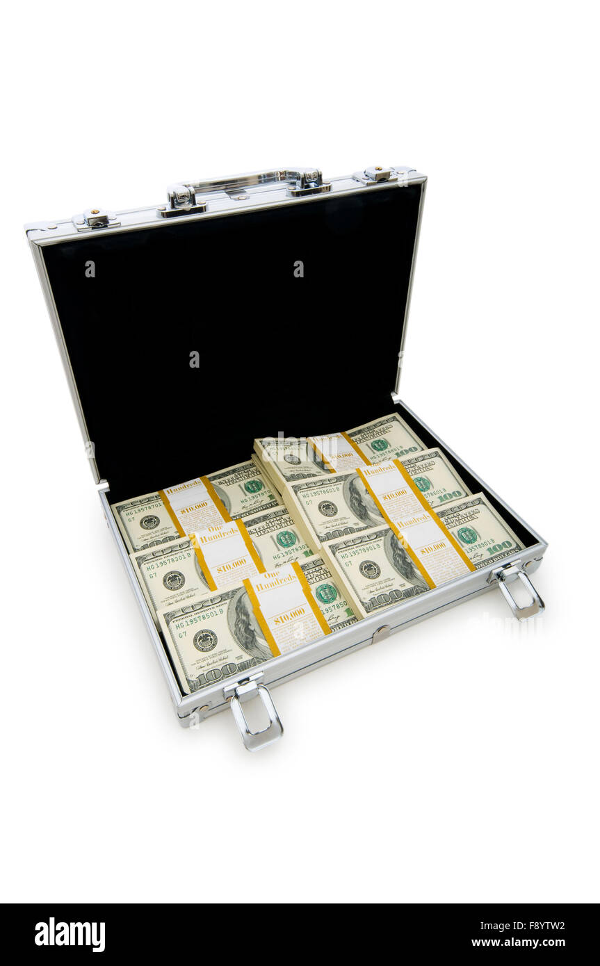 Money in the case isolated on white Stock Photo - Alamy