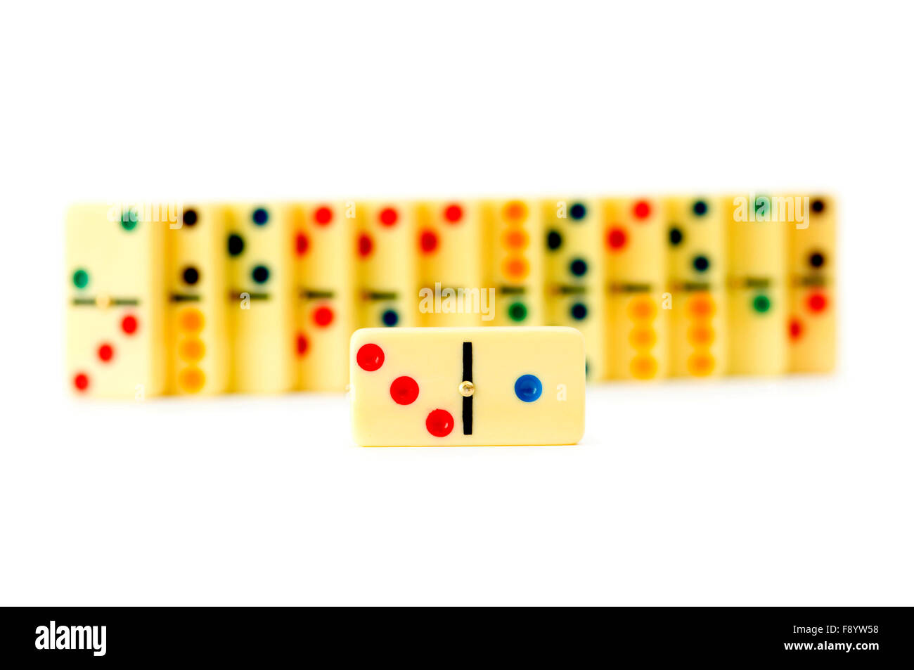 Colourful dominoes isolated on the white Stock Photo - Alamy