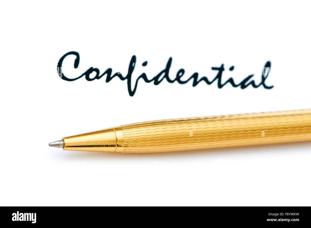 Confidential message and pen on white Stock Photo - Alamy