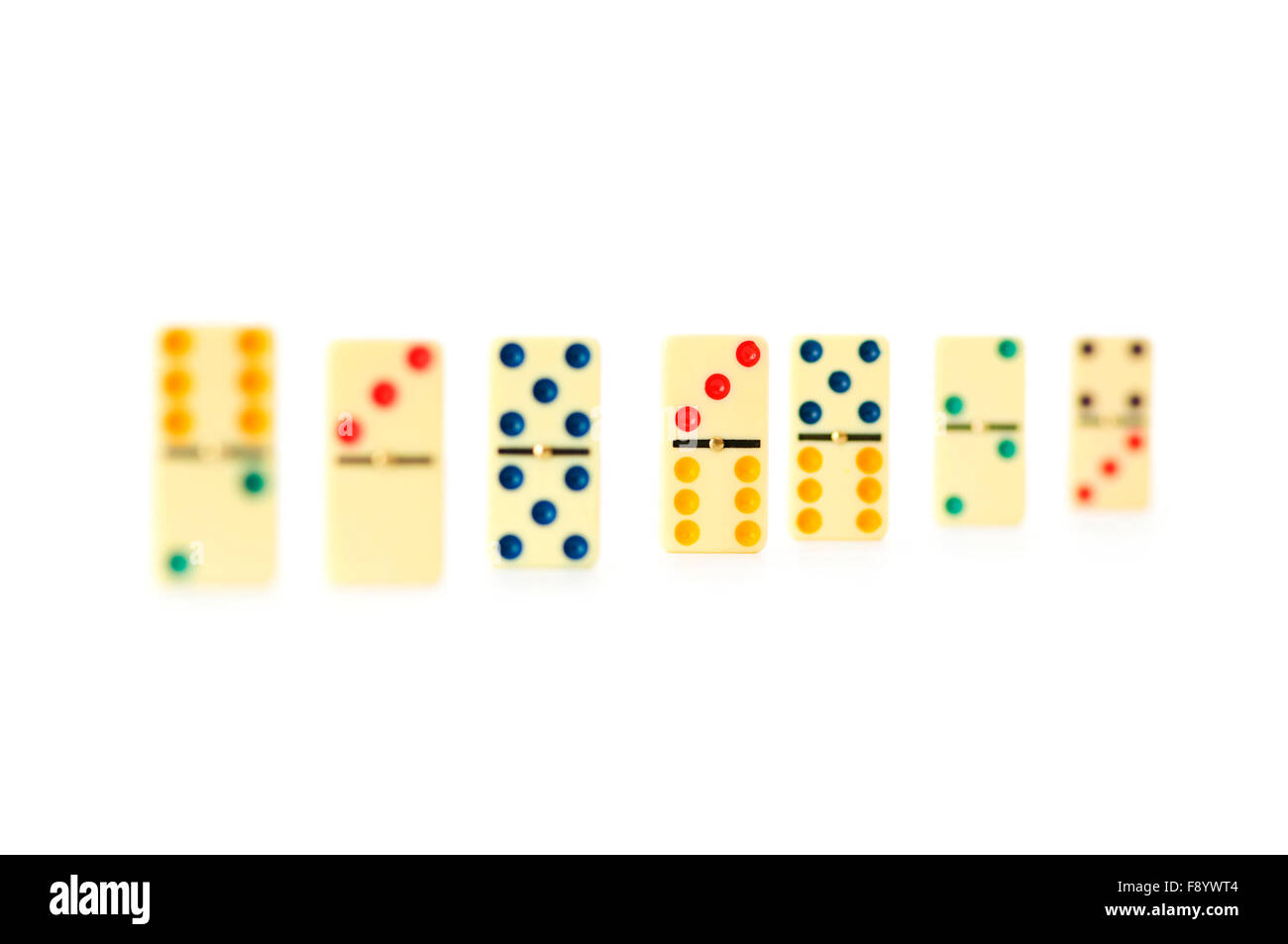 Colourful dominoes isolated on the white Stock Photo - Alamy