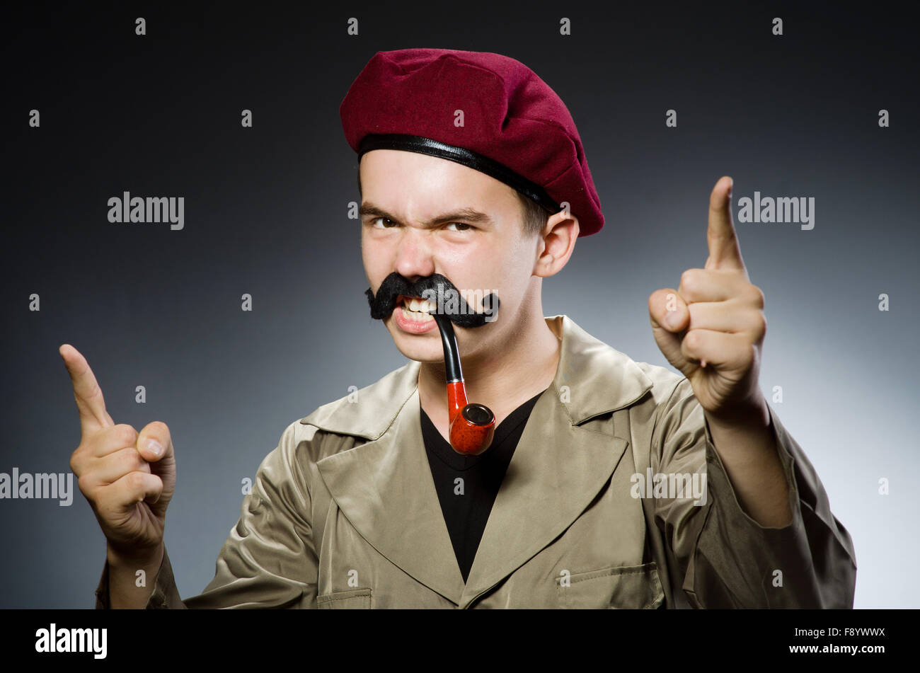 Funny soldier in military concept Stock Photo - Alamy
