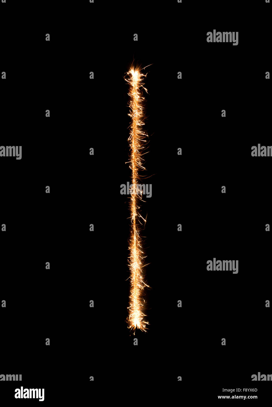 Sparkler firework light alphabet l (Small Letters) at night background ...