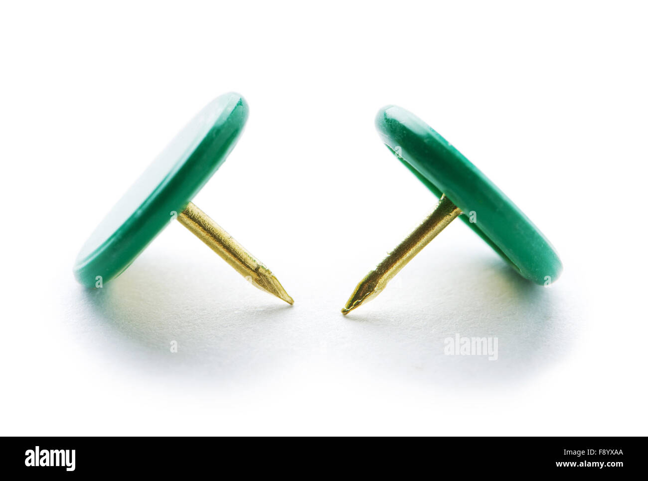 Colourful office pins isolated on the white background Stock Photo - Alamy