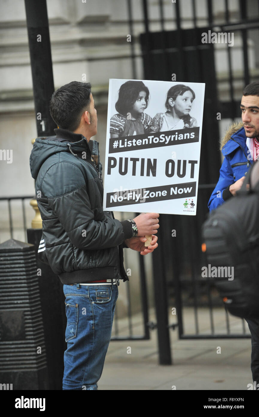 Westminster, London, UK. 12th December 2015. Don't Bomb Syria protest ...