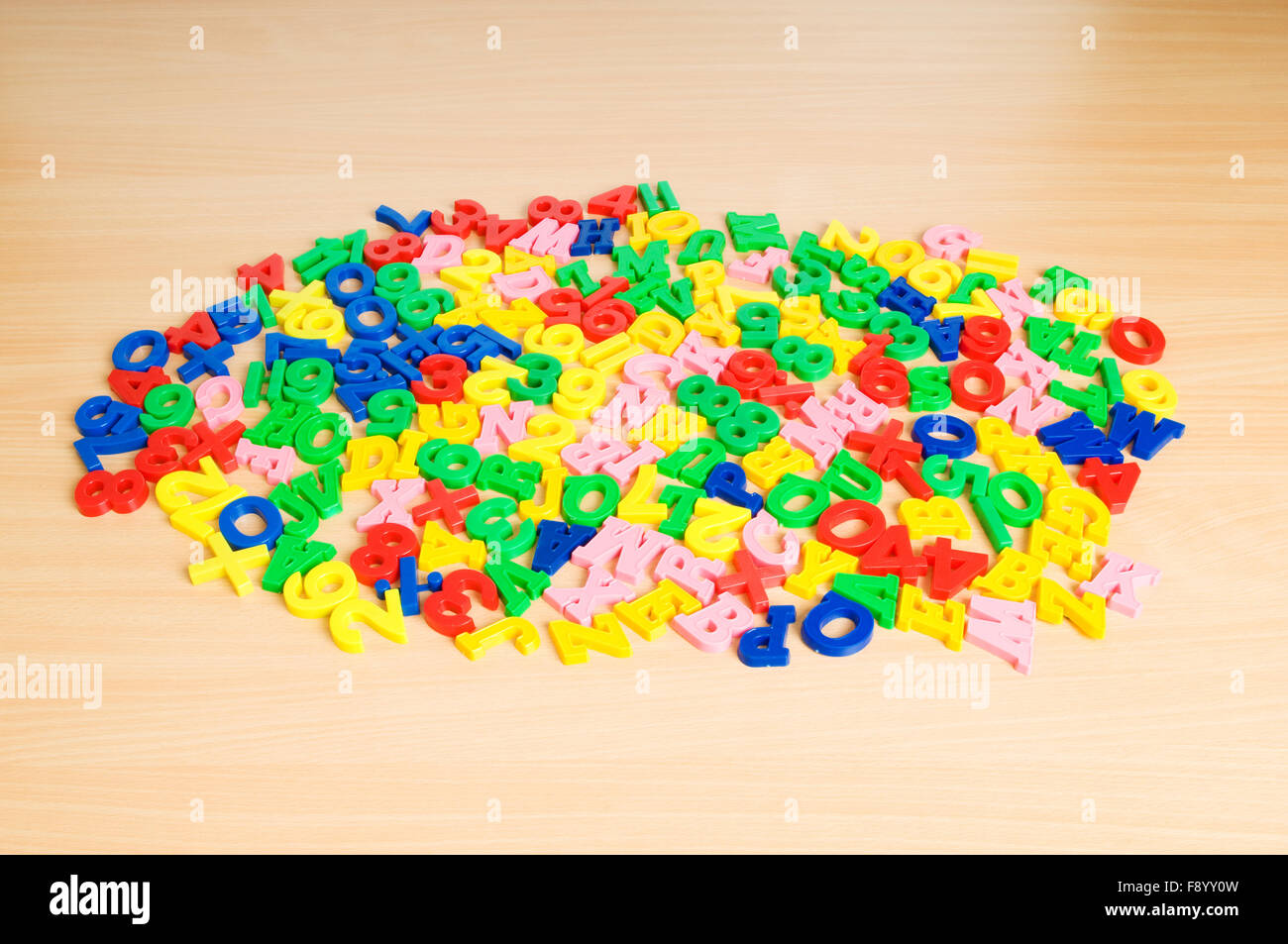 Children letters digits on table hi-res stock photography and images ...