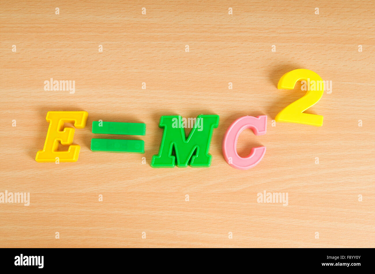Famous einstein formula made of plastic numbers Stock Photo - Alamy