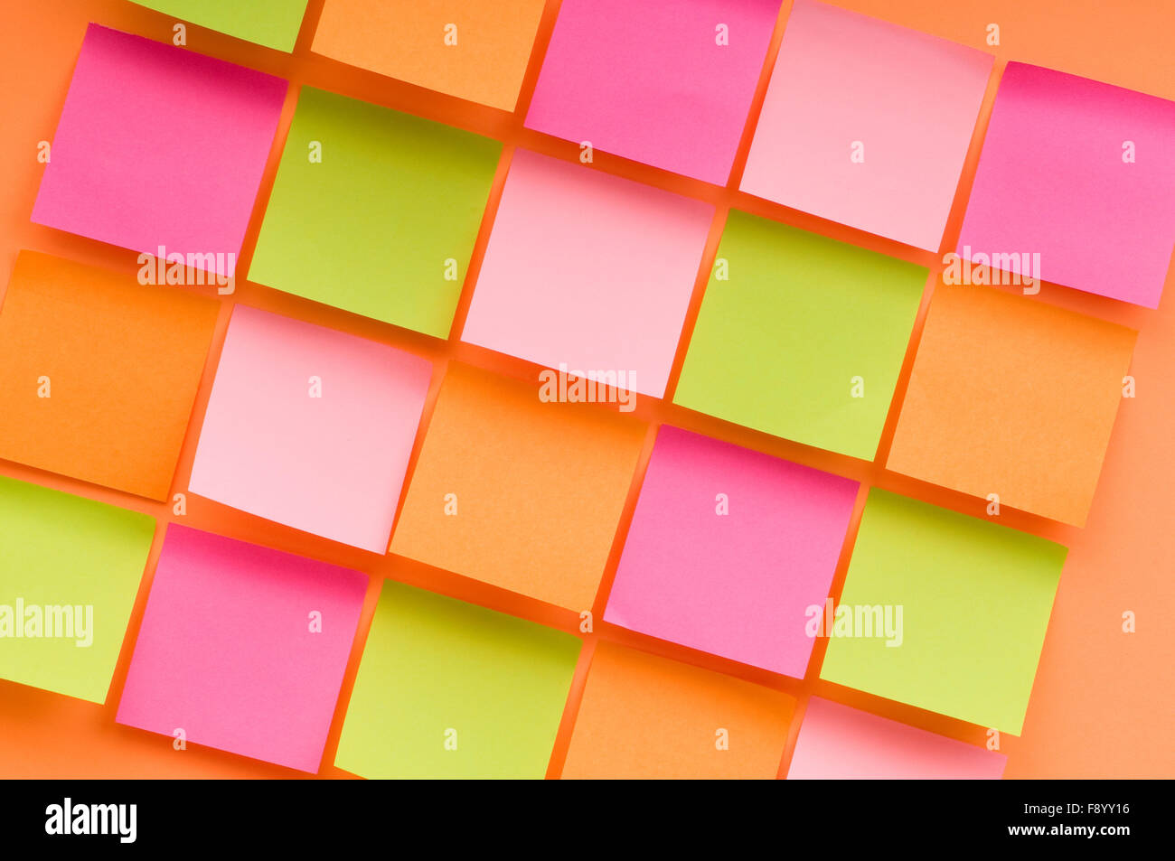 Reminder notes on the bright colorful paper Stock Photo - Alamy
