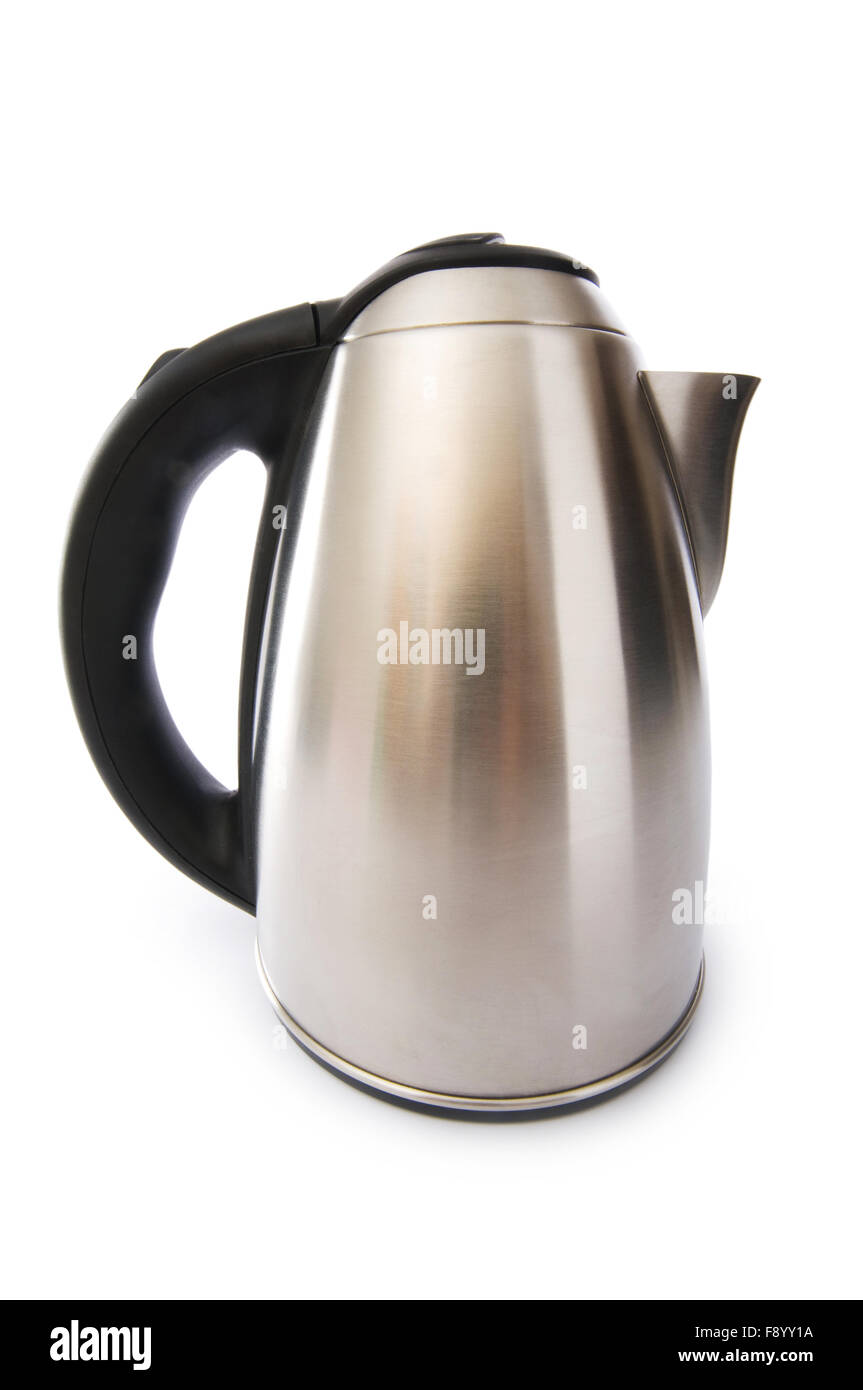 Shiny kettle isolated on the white background Stock Photo - Alamy