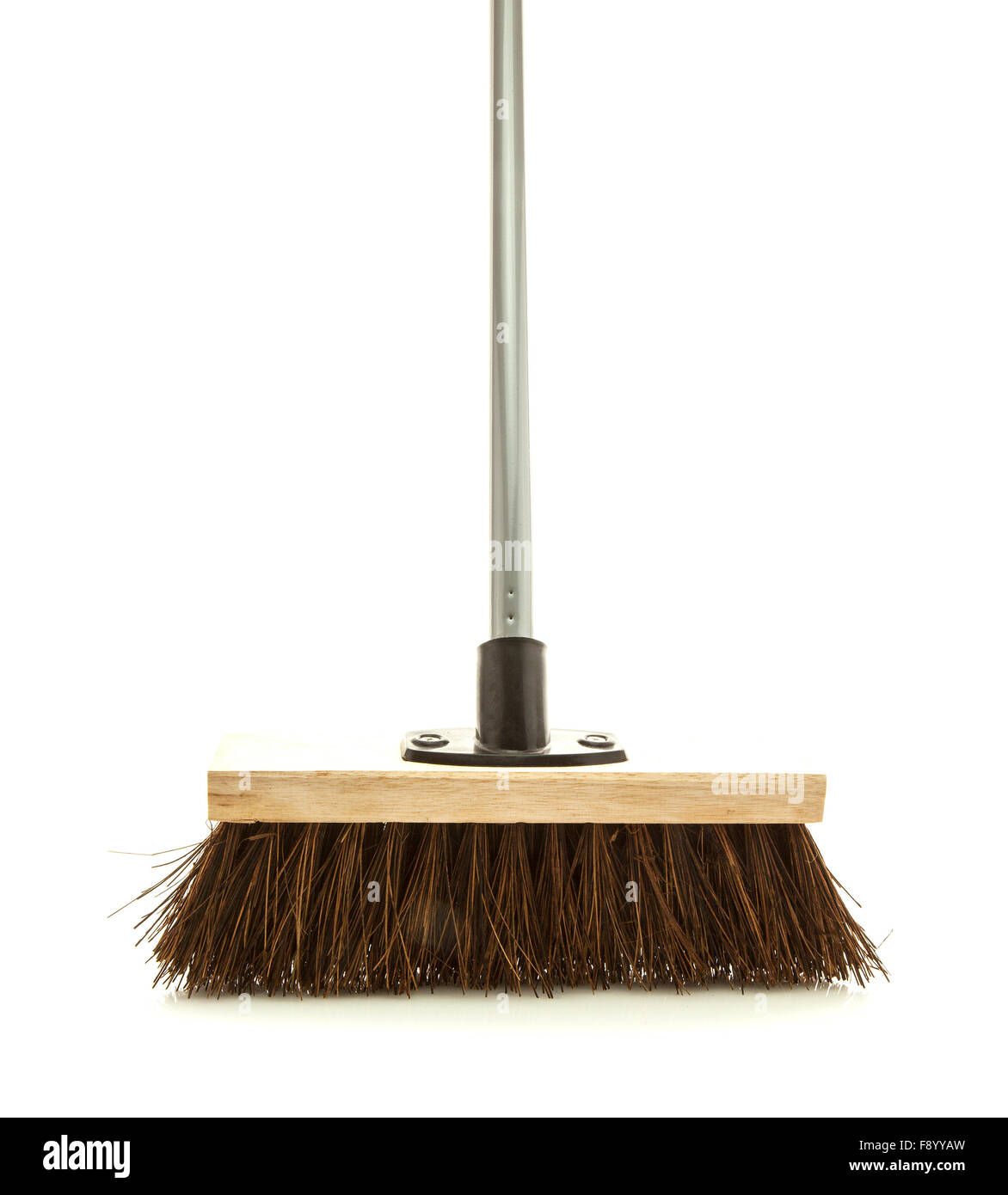 Broom on white background Stock Photo - Alamy