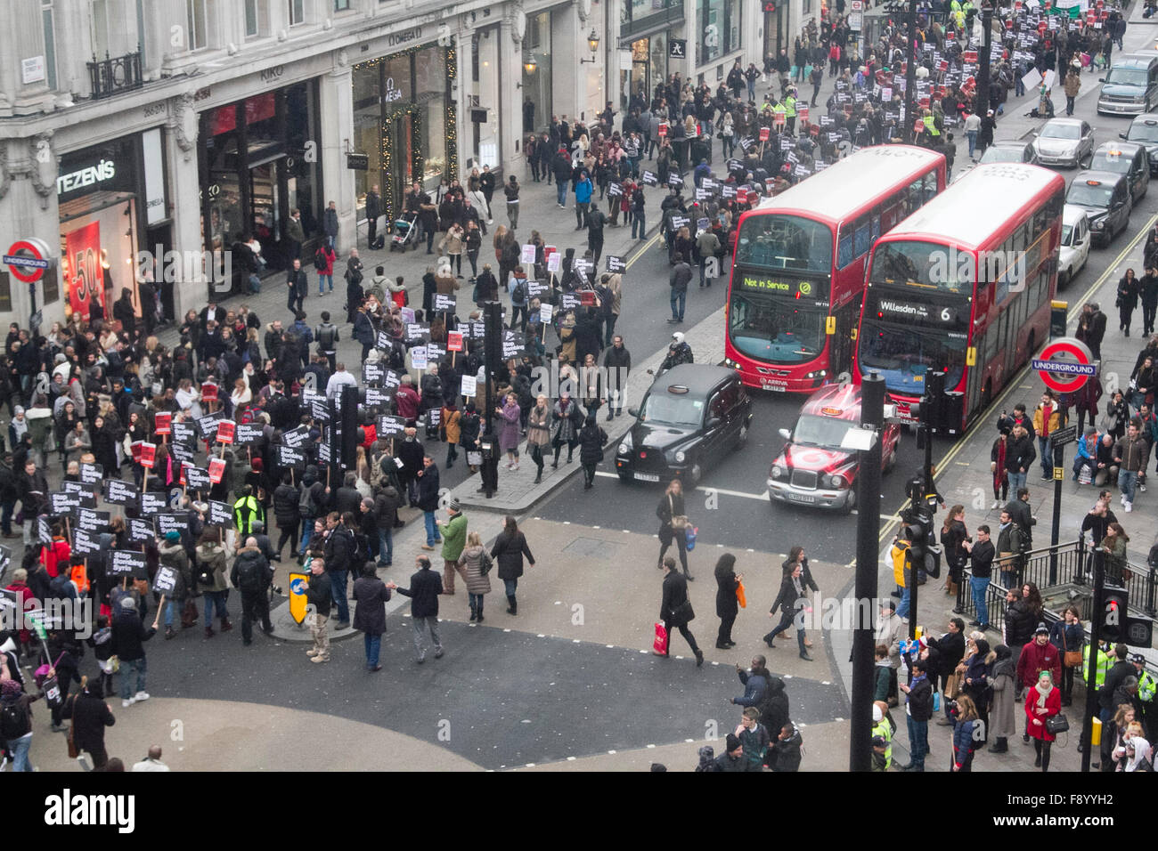 London UK. 12th December 2015. Thousands of protesters from Stop the ...