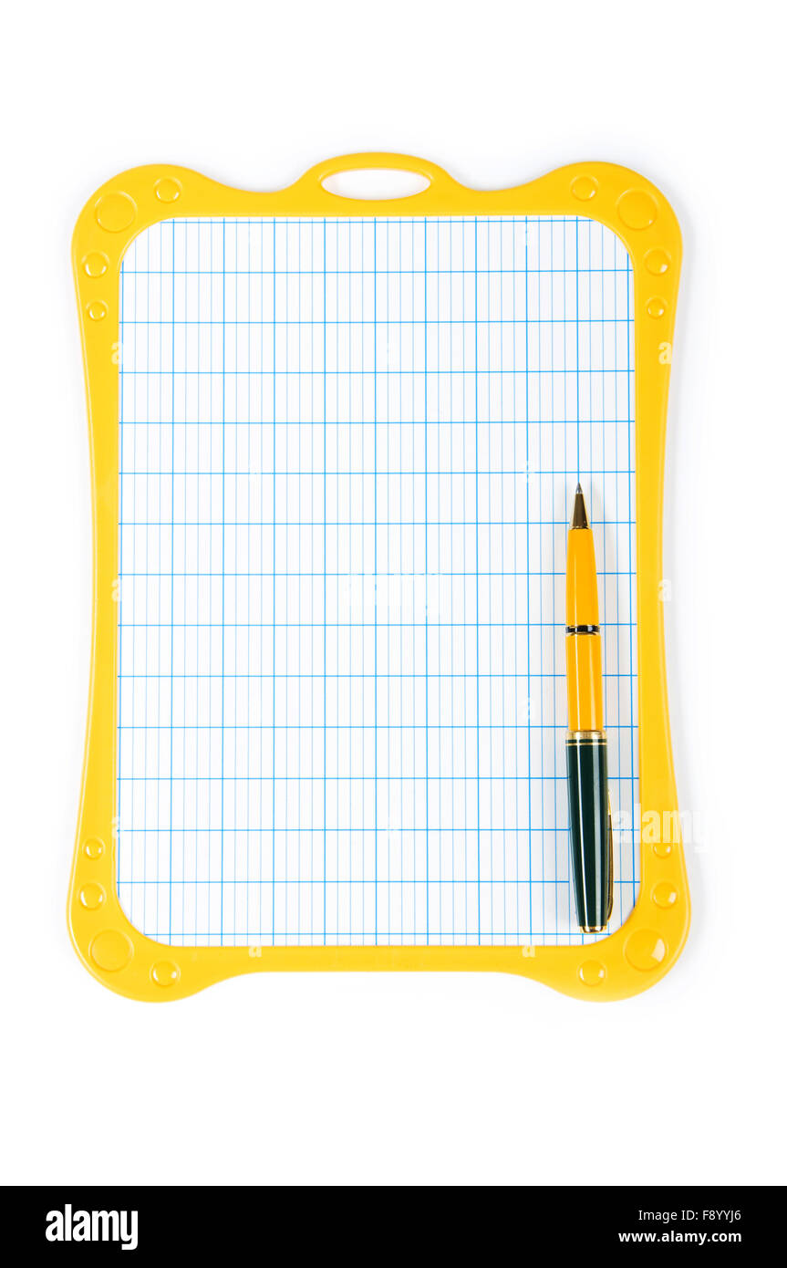 Writing board isolated on the white background Stock Photo - Alamy