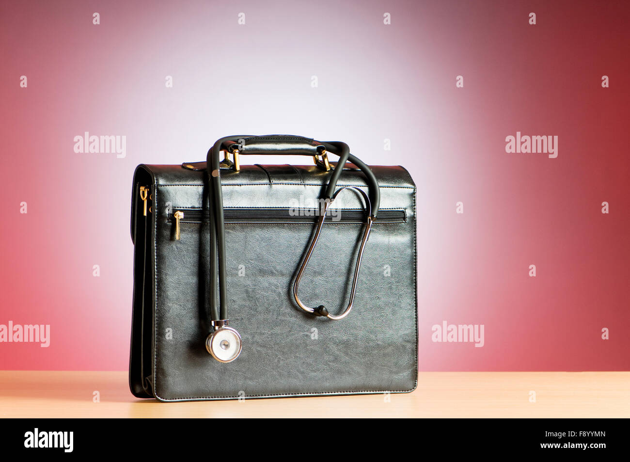 Doctor's case with stethoscope against colorful background Stock Photo ...