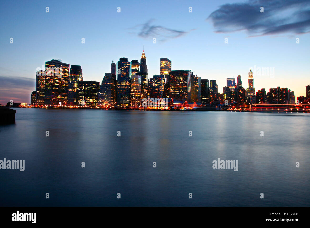 Image of New York City Skyline as viewed from Brooklyn at dusk Stock ...