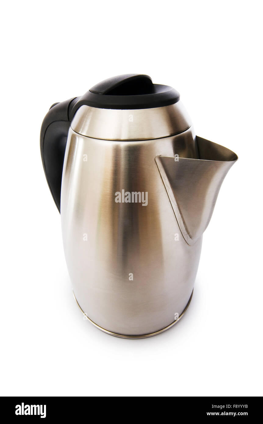 Shiny kettle isolated on the white background Stock Photo - Alamy
