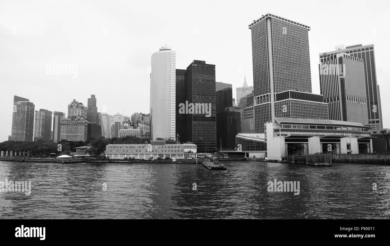 Whitehall Terminal of Staten Island, Black and White shot Stock Photo ...