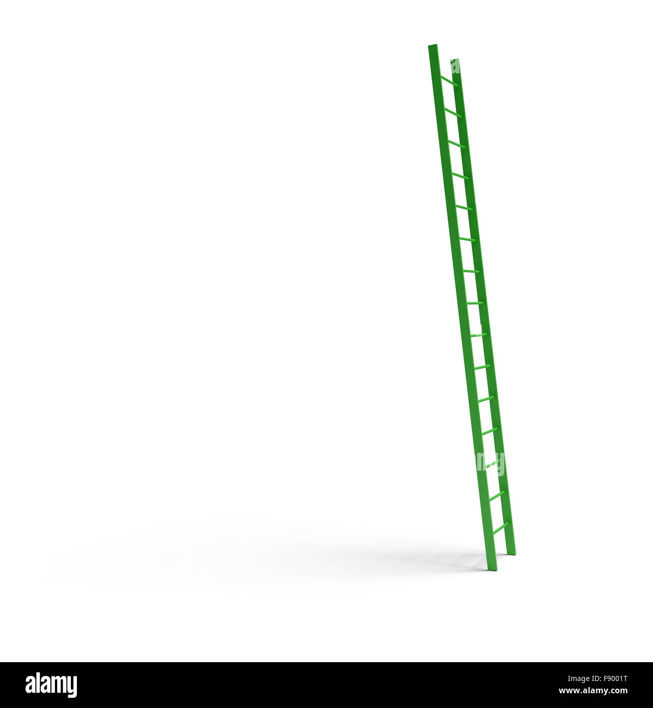 Green ladder on white Stock Photo - Alamy