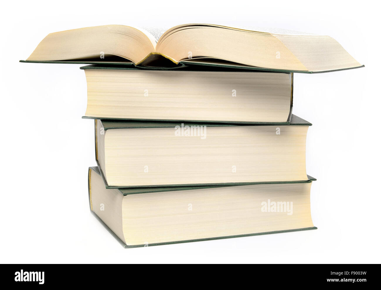 A stack of four books on a white background Stock Photo - Alamy