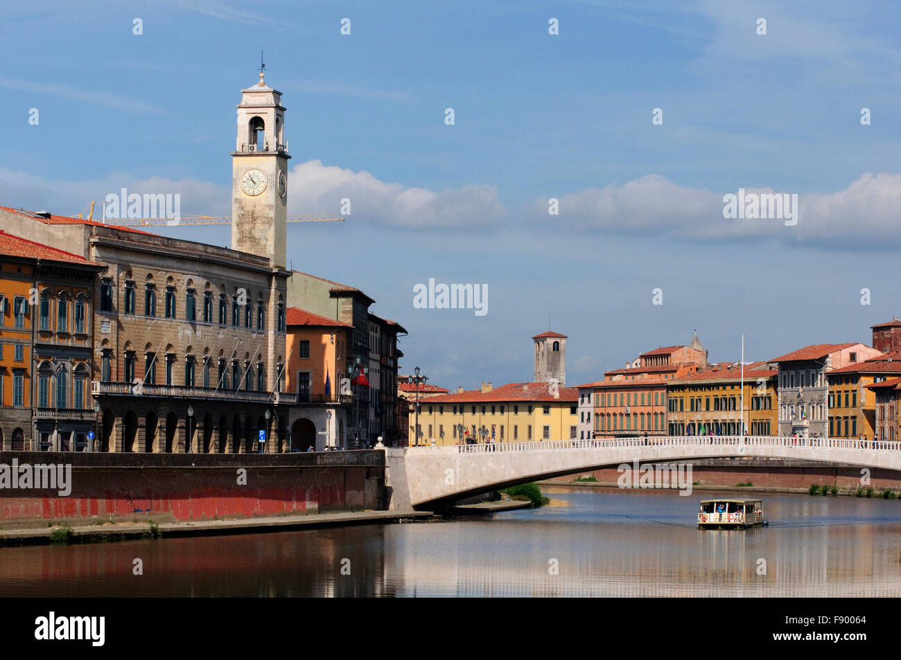 Italy, Tuscany, Pisa, Arno River, Boat Stock Photo - Alamy