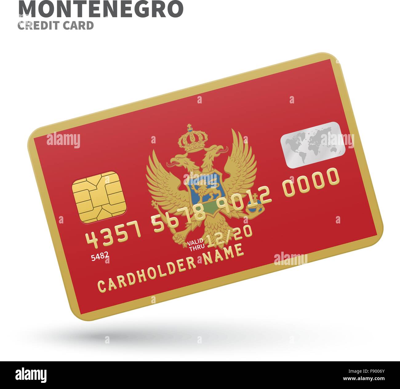Credit card with Montenegro flag background for bank, presentations and ...