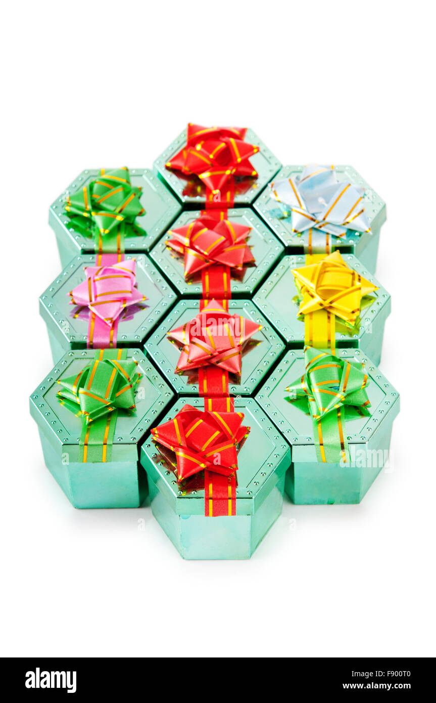 Many colourful gift boxes Stock Photo - Alamy