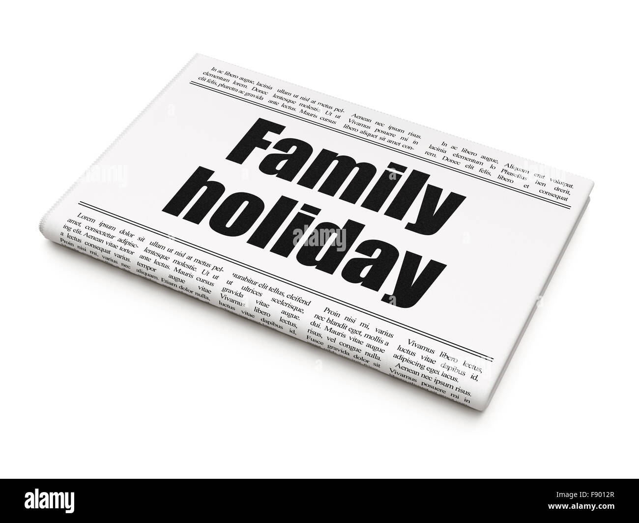 Vacation concept: newspaper headline Family Holiday Stock Photo - Alamy