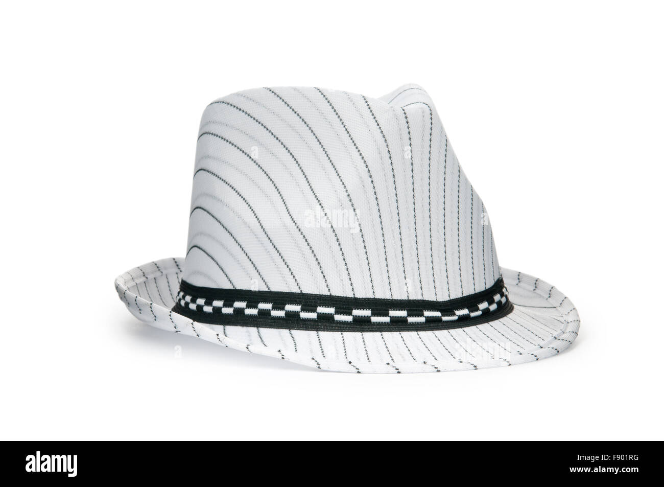 White lined hat isolated Stock Photo - Alamy