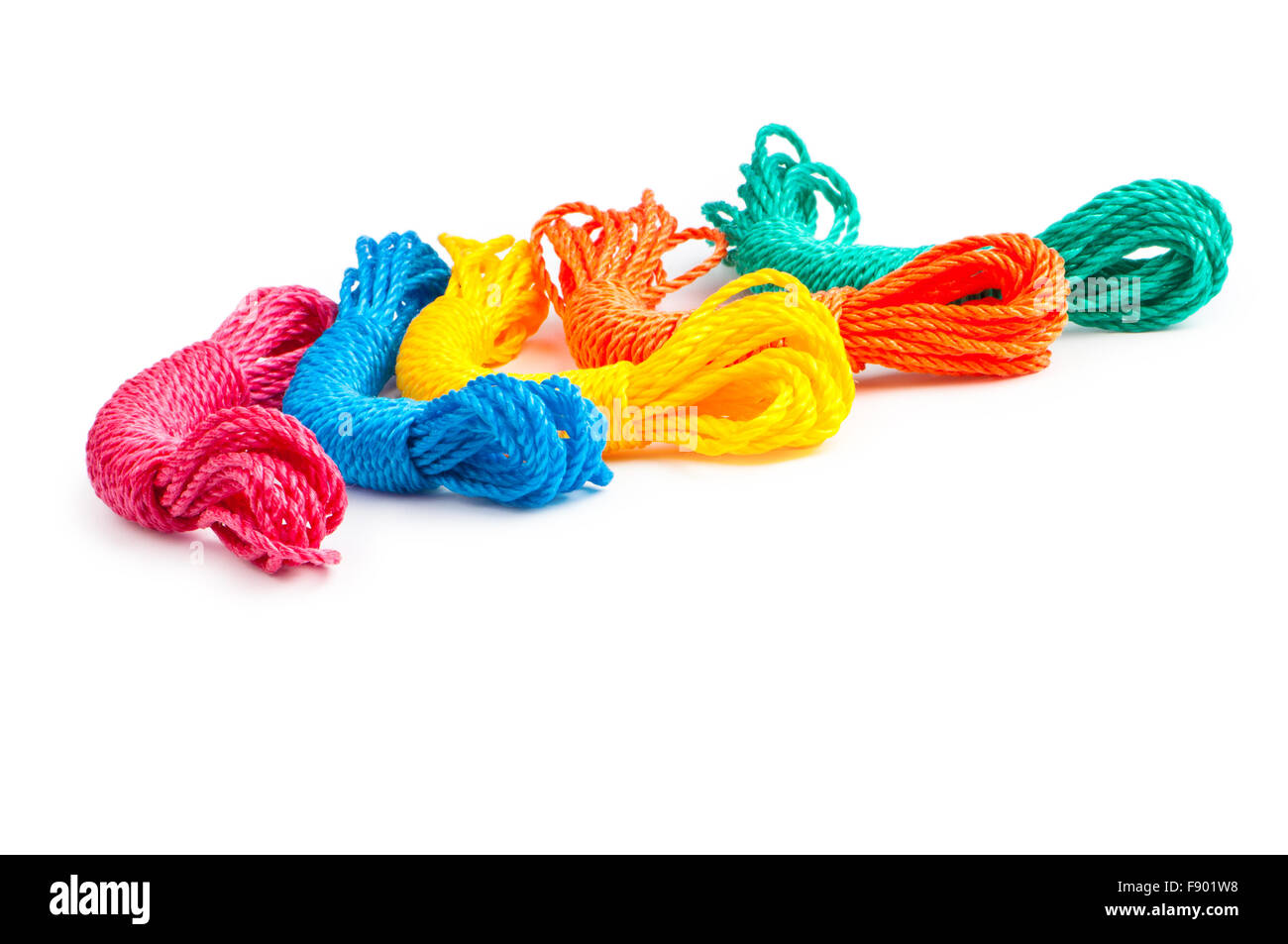 Colourful rope isolated on the white background Stock Photo - Alamy