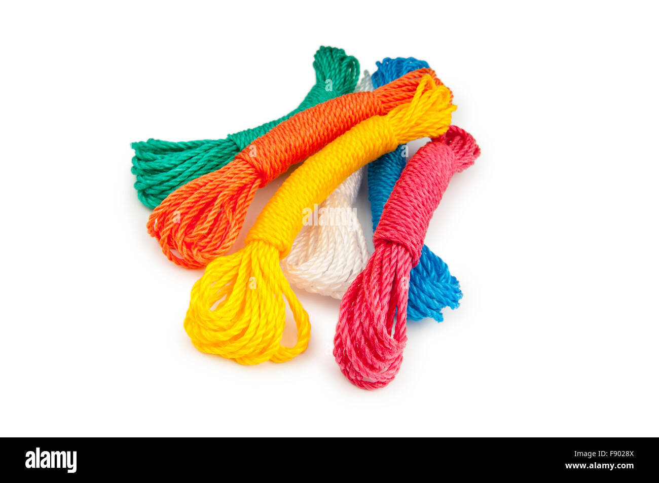 Colourful rope isolated on the white background Stock Photo - Alamy