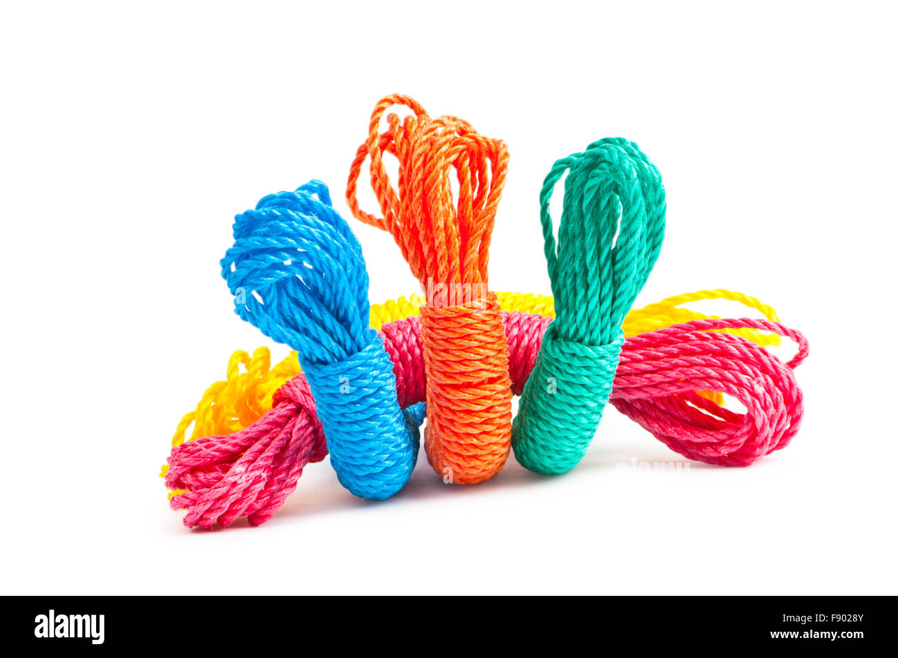 Colourful rope isolated on the white background Stock Photo - Alamy