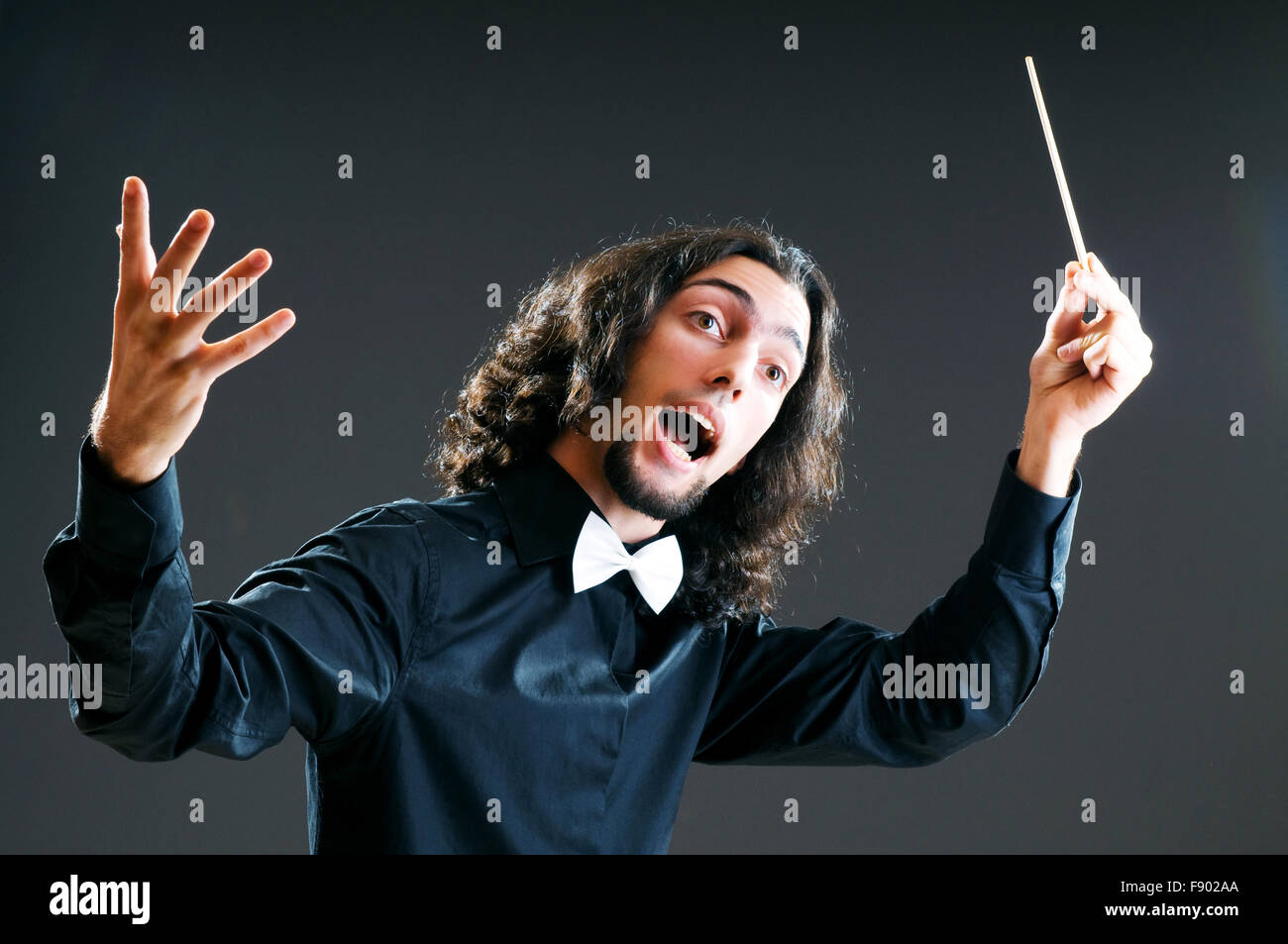 Music concept with passionate conductor Stock Photo - Alamy