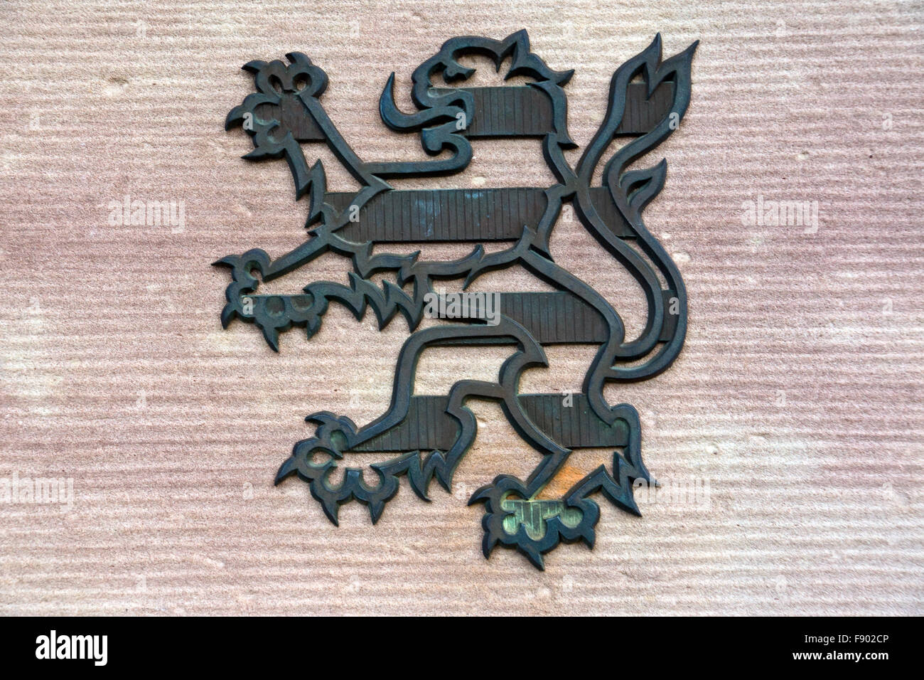 Coat of arms from Hesse - the lion Stock Photo - Alamy