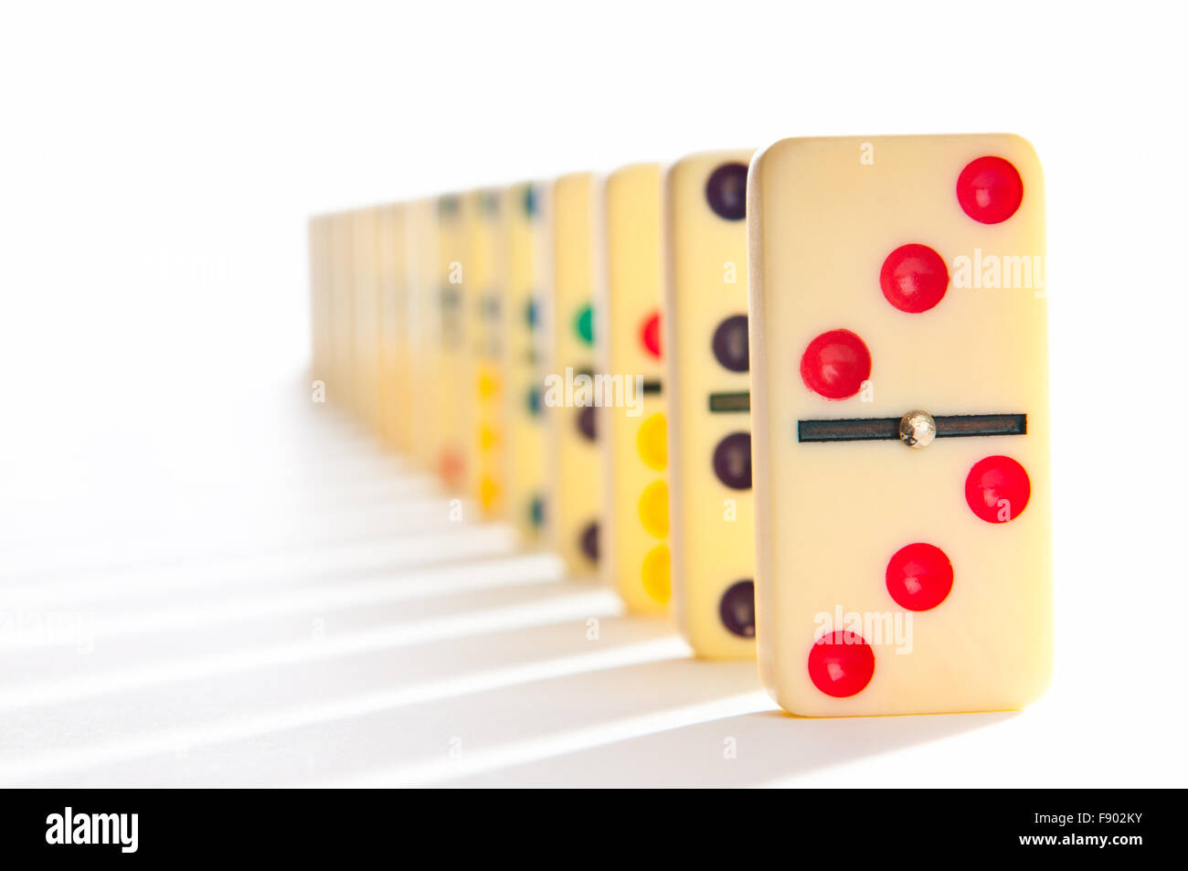 Domino effect with many pieces Stock Photo - Alamy