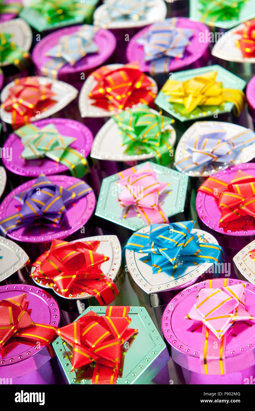 Gift boxes in celebration concept Stock Photo - Alamy