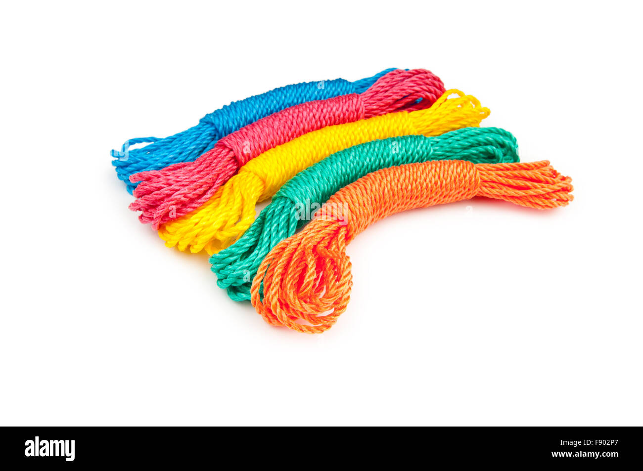 Colourful rope isolated on the white background Stock Photo - Alamy