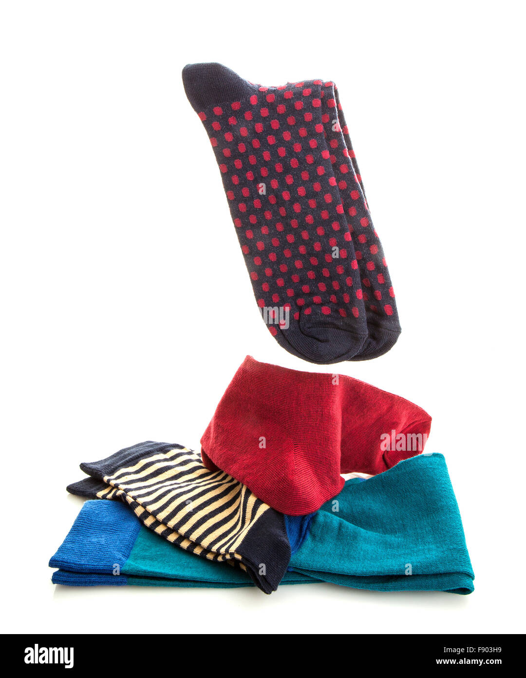 Colorful Christmas socks isolated on white background Stock Photo - Alamy