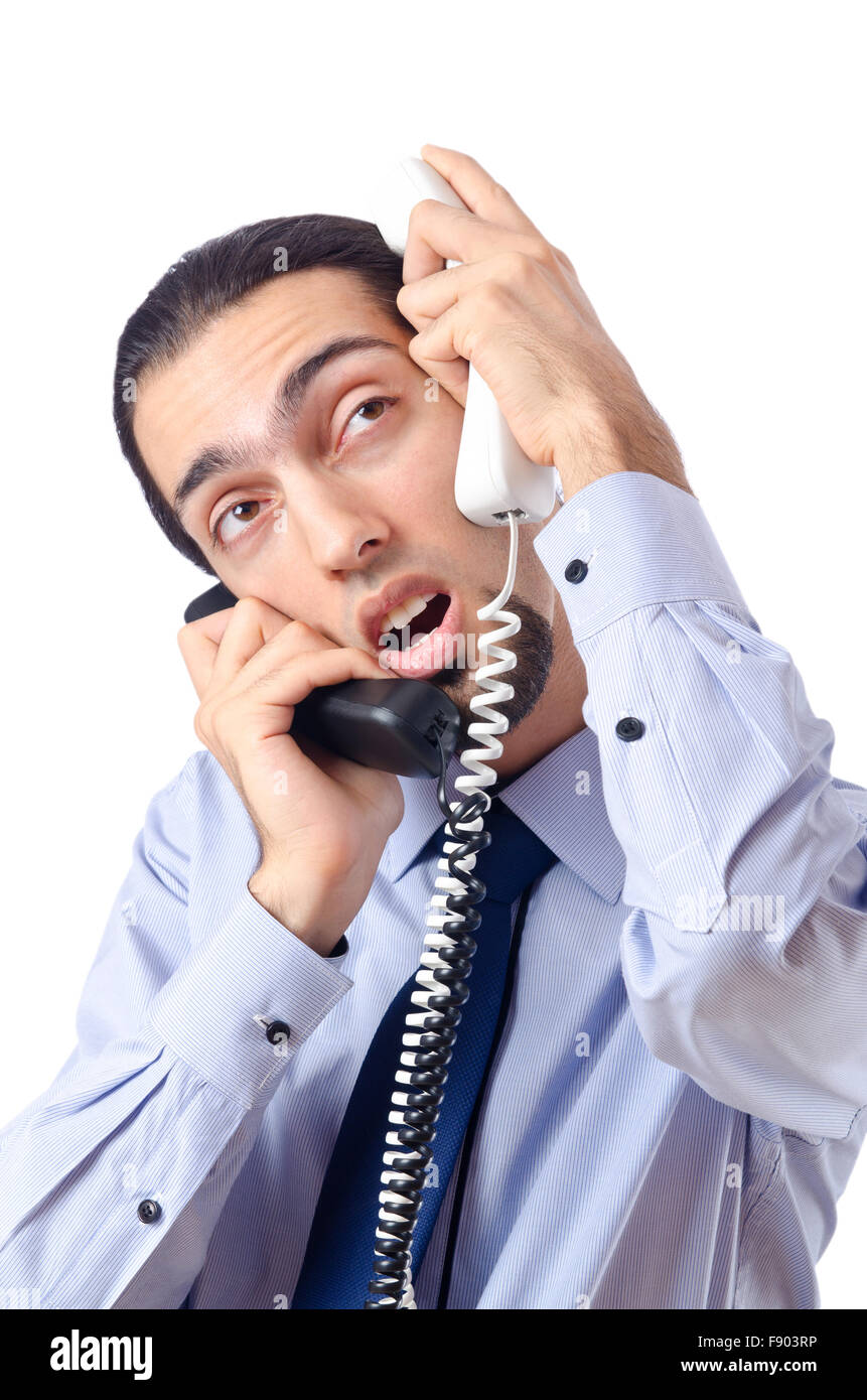 Angry businessman on the phone Stock Photo - Alamy