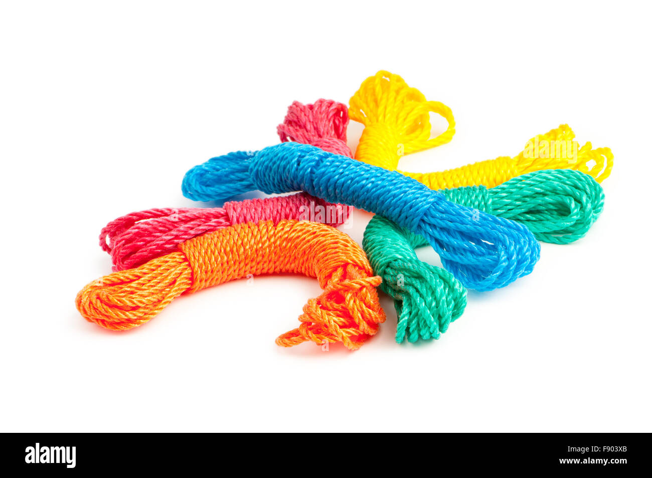 Colourful rope isolated on the white background Stock Photo - Alamy