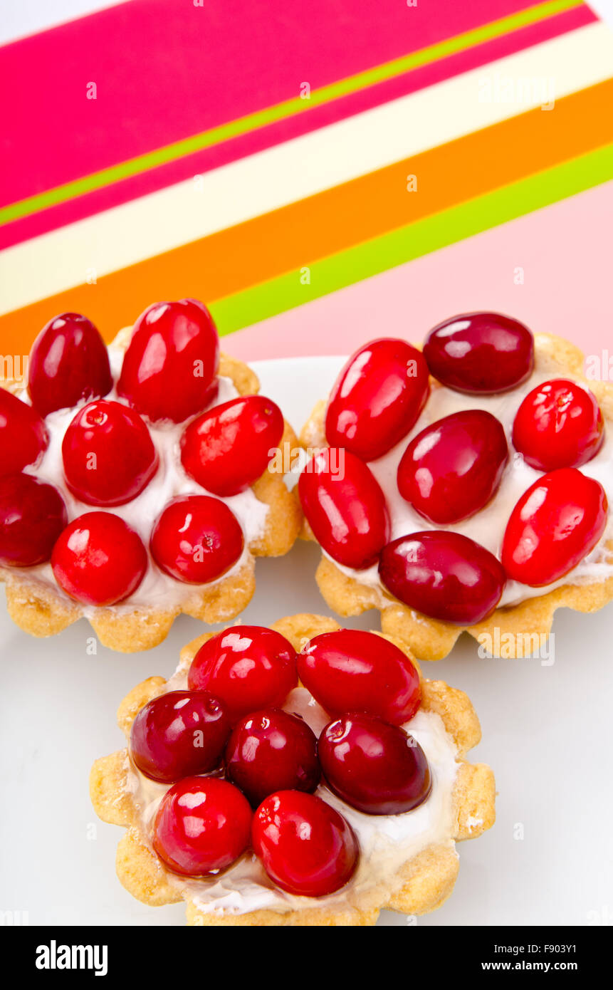 Fruit pastries in the plate Stock Photo - Alamy