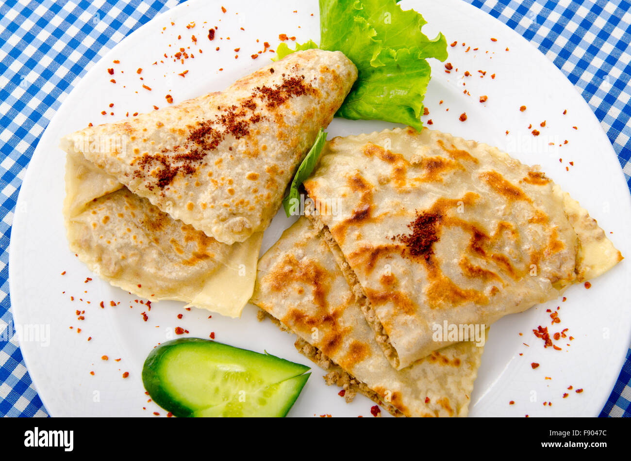 Meat pancakes in plate Stock Photo - Alamy