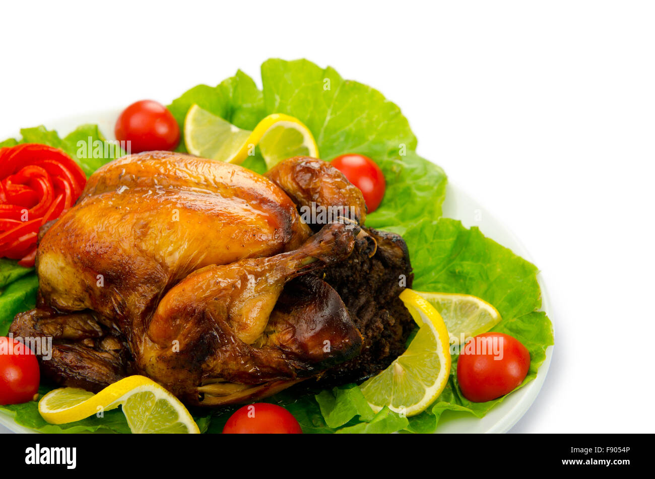 Turkey roasted and served in the plate Stock Photo - Alamy