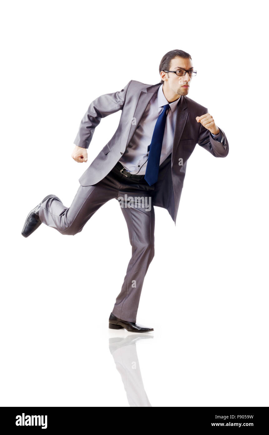 Businessman running for success Stock Photo - Alamy