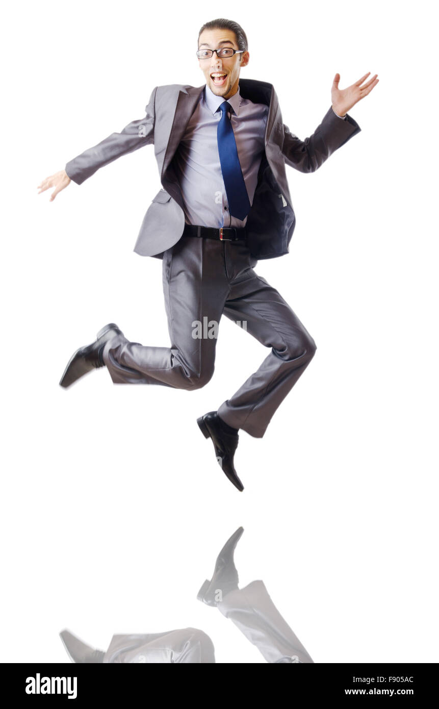 Joyful crazy businessman jumping hi-res stock photography and images ...