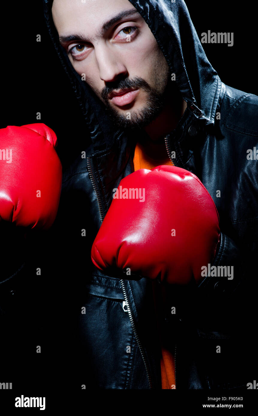 Man with boxing gloves Stock Photo - Alamy