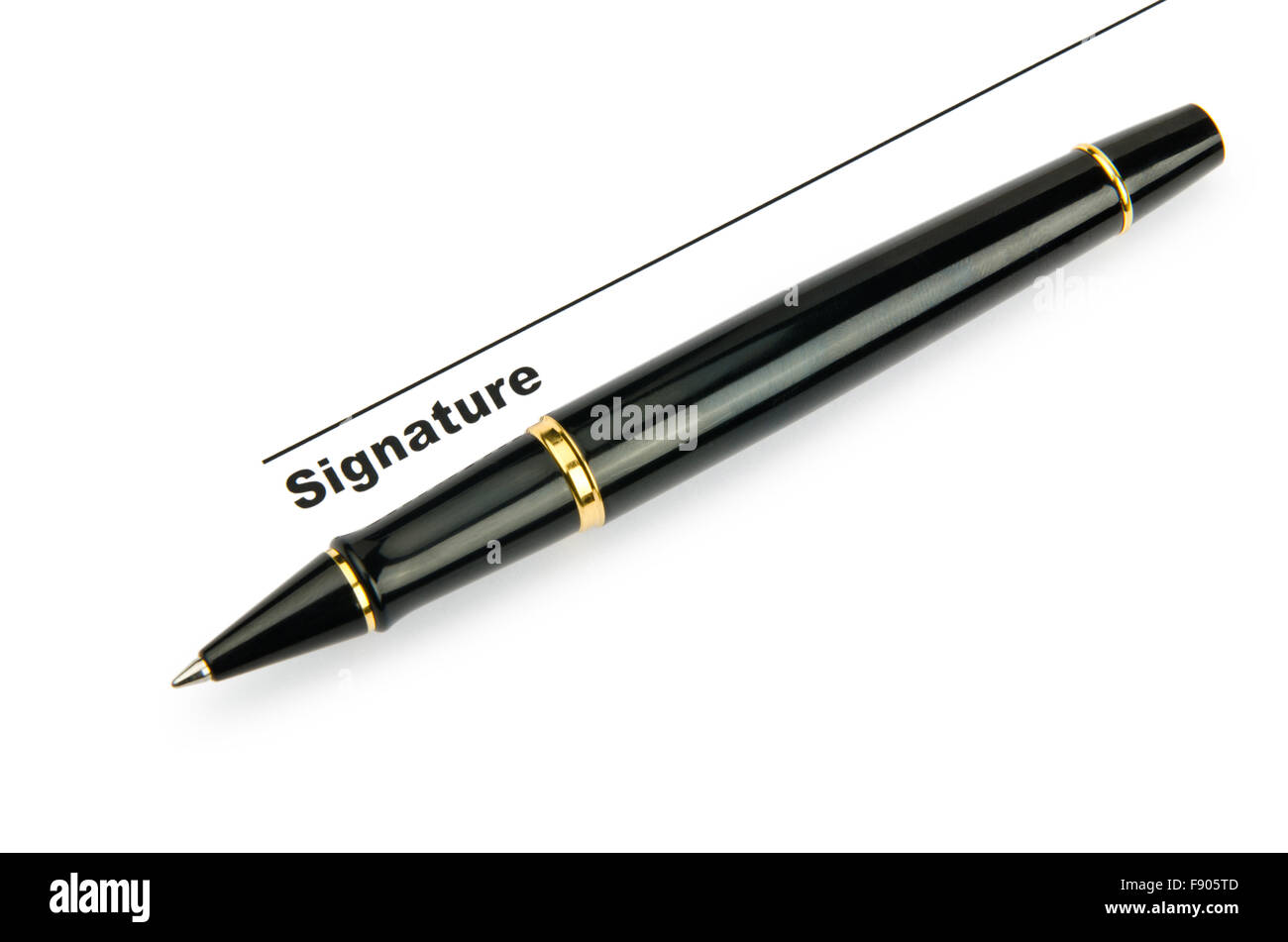 Pen and signature isolated on white Stock Photo - Alamy