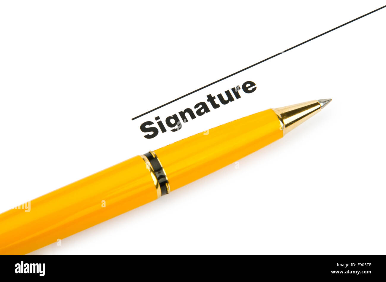 Pen and signature isolated on white Stock Photo - Alamy