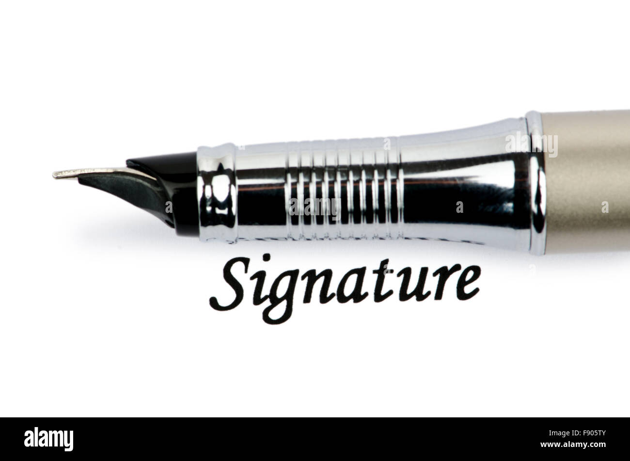 Pen and signature isolated on white Stock Photo - Alamy