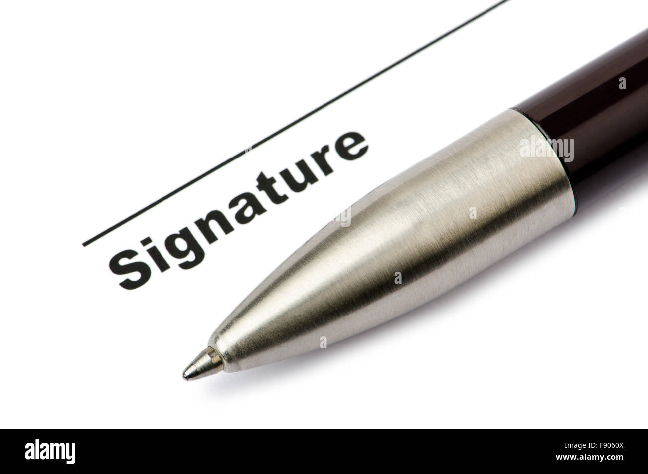 Pen and signature isolated on white Stock Photo - Alamy